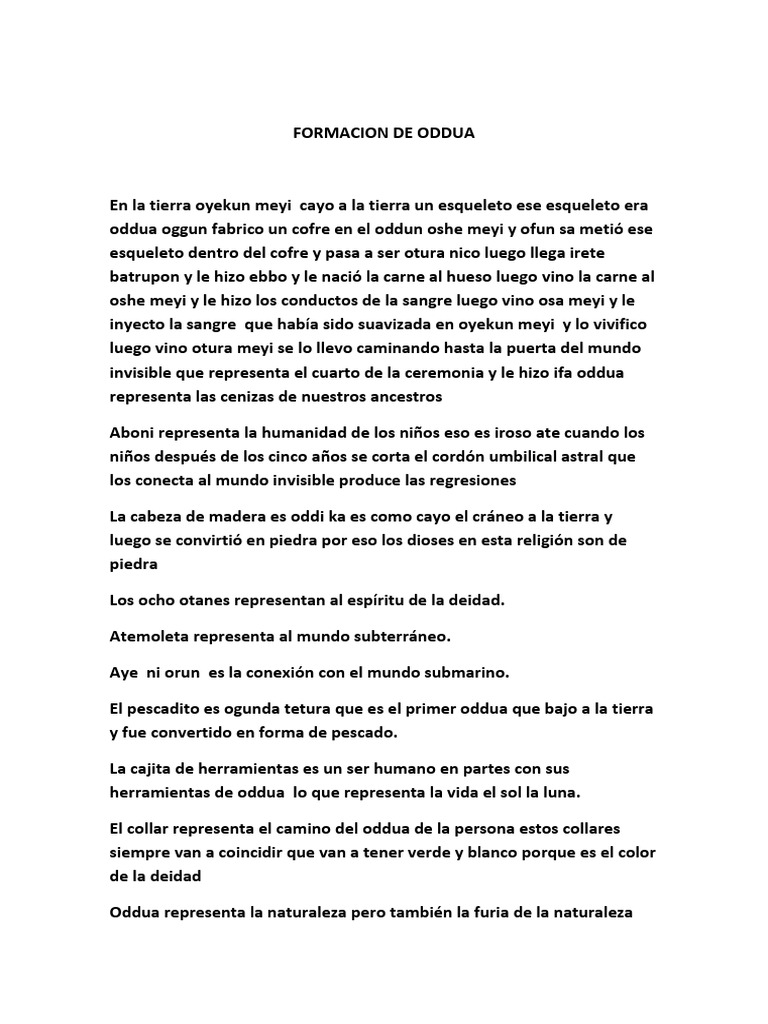 Formación y Significado de Oddua | PDF