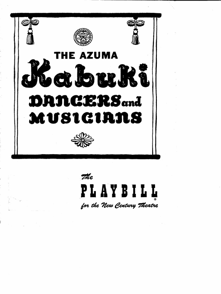 Azuma Kabuki Century Theatre NYC February 1954 | PDF | Theatre | Leisure