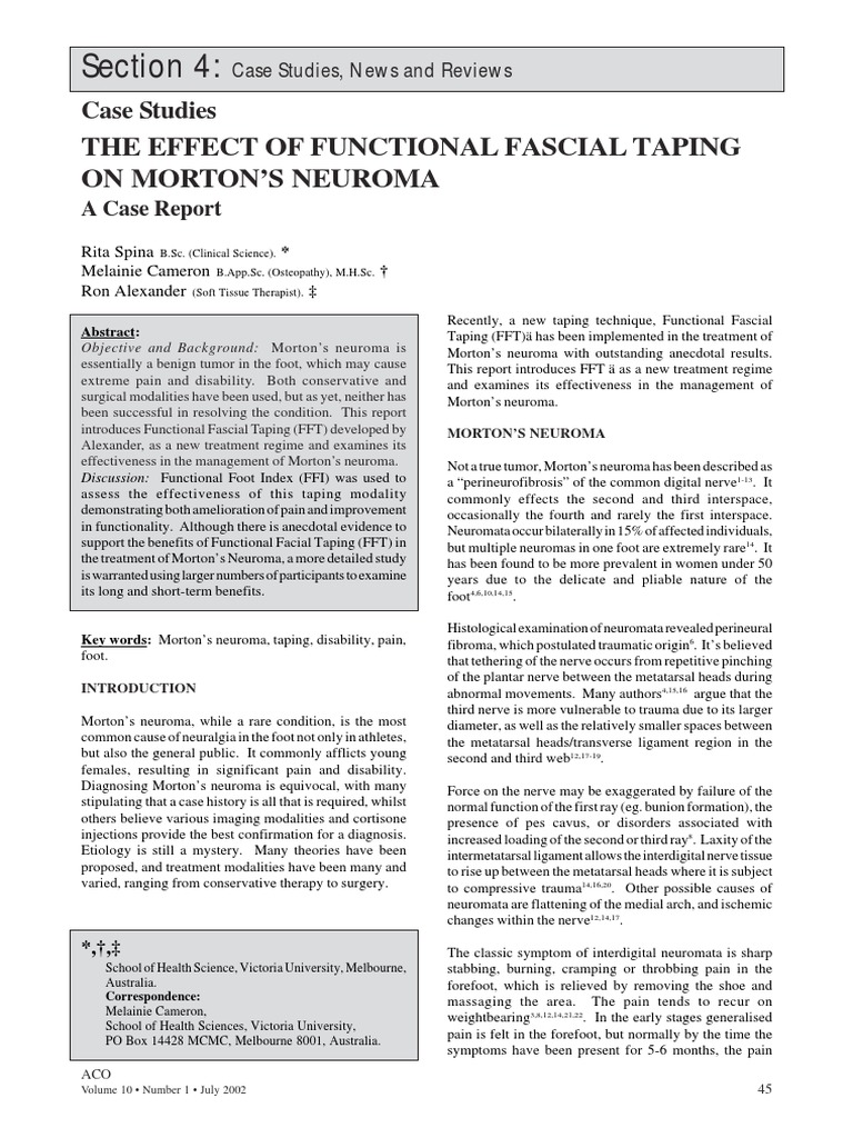 FFT Neuroma Morton PDF | PDF | Medical Imaging | Pain