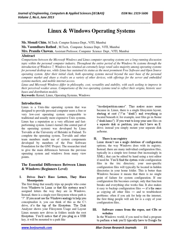 International Journal About Windows & Linux | PDF | Scheduling (Computing) | File System