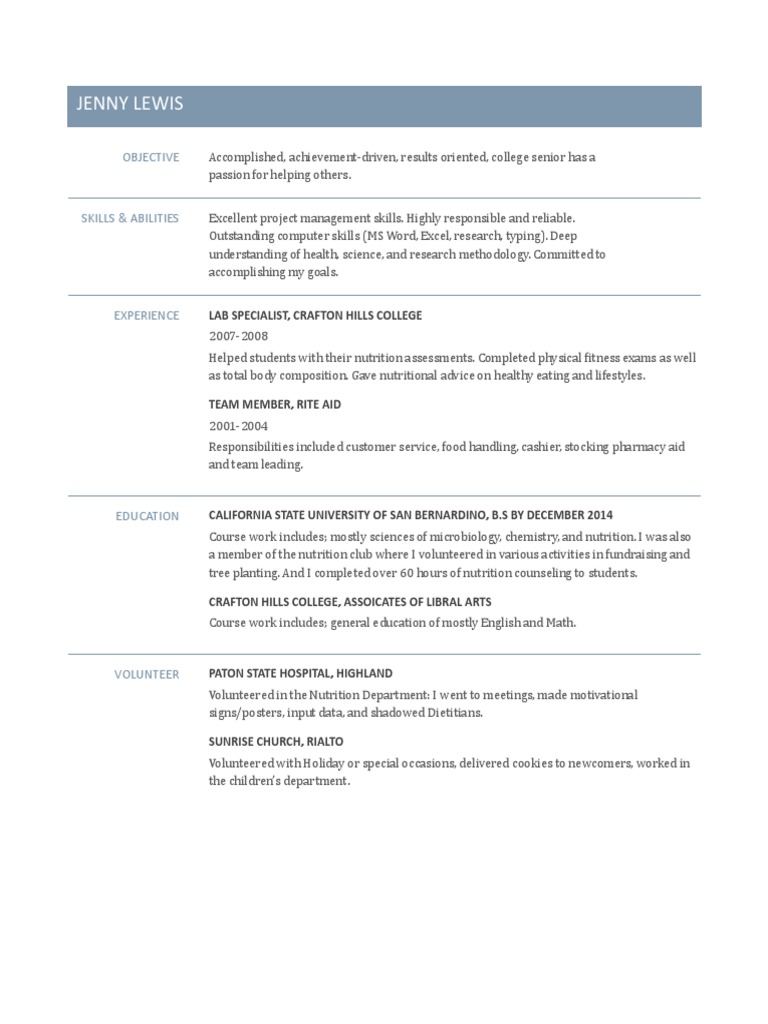 Jenny Lewis Resume2 | PDF