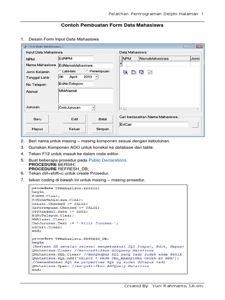 Modul 6 - Membuat Form Data Mahasiswa | PDF