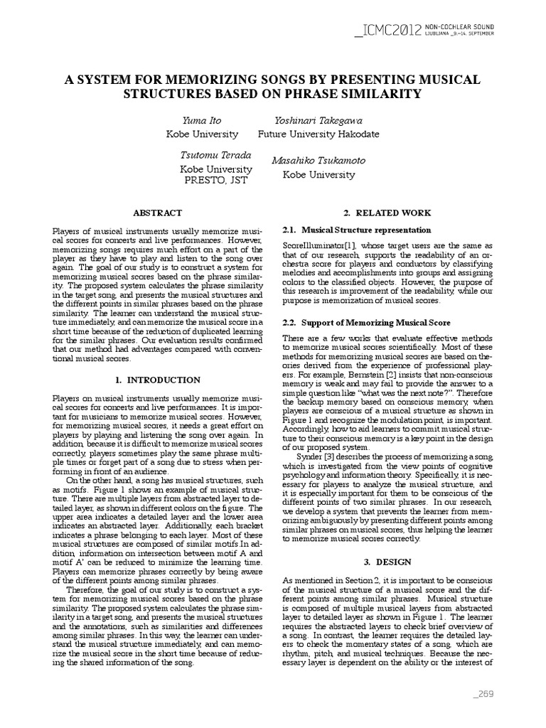 System For Memorizing Songs | PDF | Foreign Language Studies
