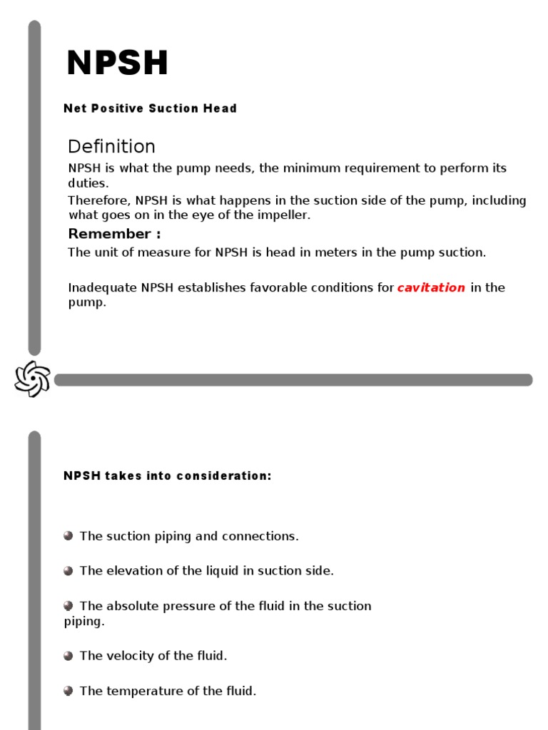 Understanding NPSH in Centrifugal Pumps | PDF | Liquids | Physical Quantities