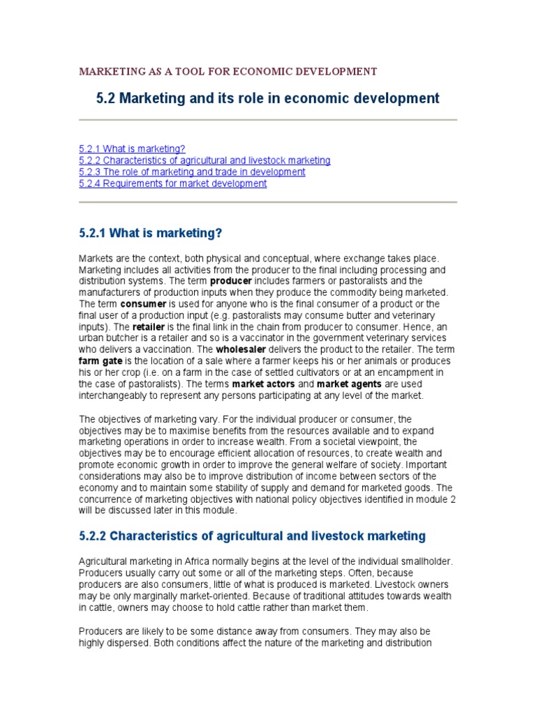 Marketing As A Tool For Economic Development | PDF | Monopoly ...