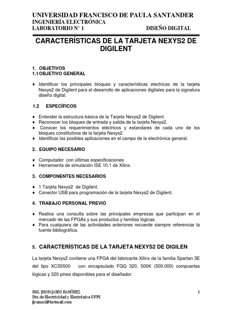 LAB - N°2 - Nexys2 PDF | PDF | Memoria de acceso aleatorio | USB