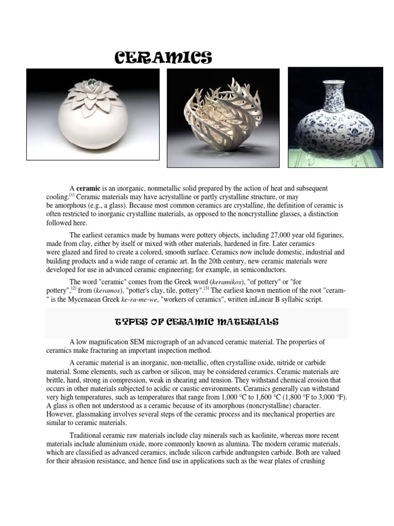 Ceramics | PDF | Ceramic Materials | Ceramics