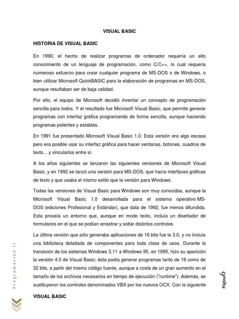Visual Basic | PDF | Básico | Ciencias de la Computación