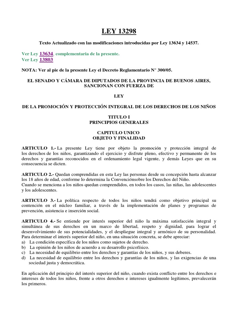 LEY 13298 Actualizada | Descargar gratis PDF | Organización no ...