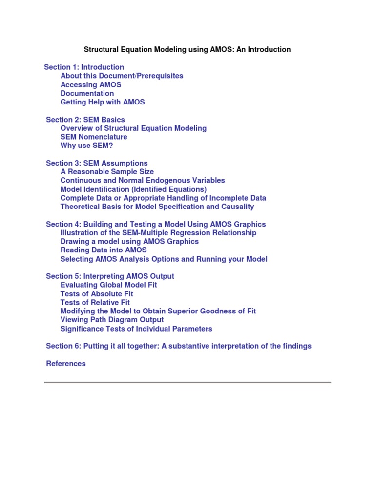 Structural Equation Modeling Using AMOS | PDF