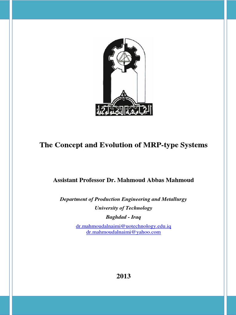 MRP Systems Evolution Explained | PDF | Flashlight | Inventory
