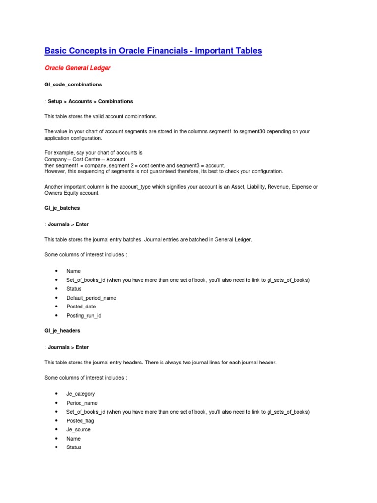 Basic Concepts in Oracle Financials | PDF | Debits And Credits | Invoice