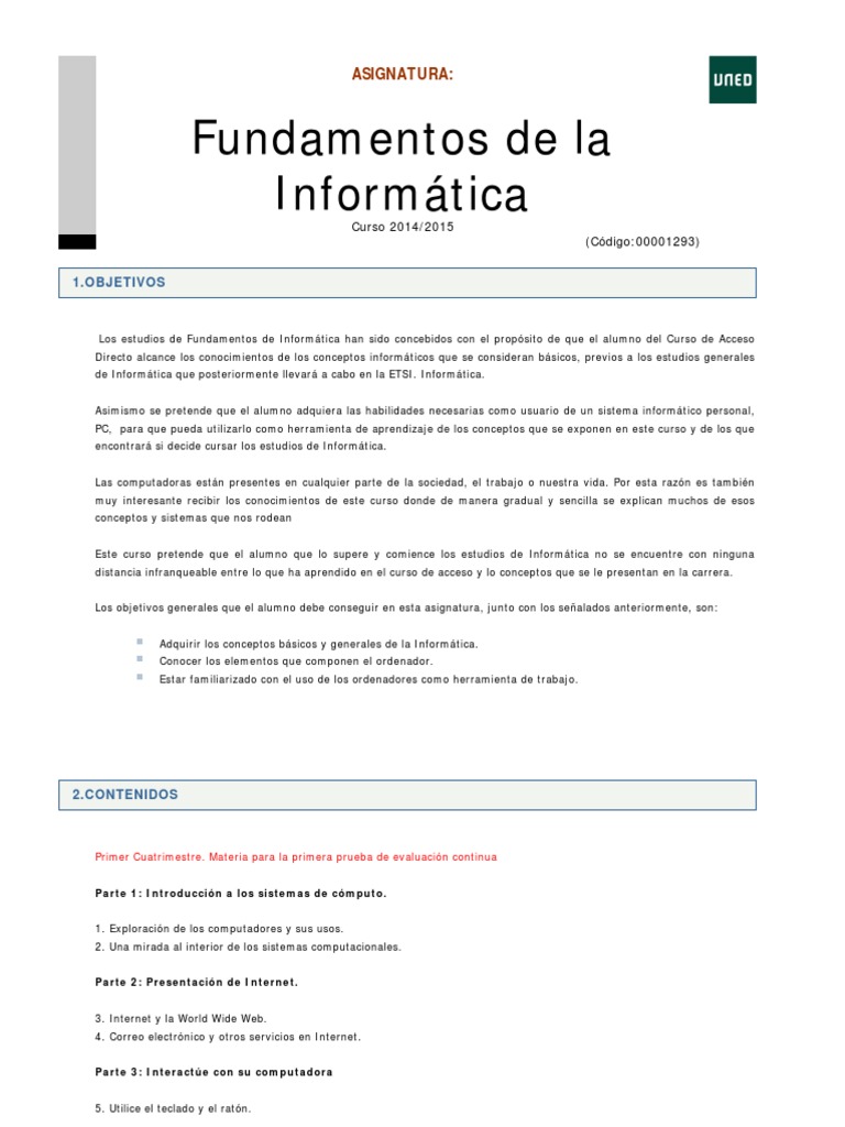 Fundamentos De La Informatica Pdf Pdf Prueba Evaluación Internet