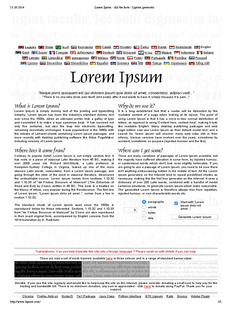 Lorem Ipsum - All The Facts - Lipsum Generator PDF | PDF