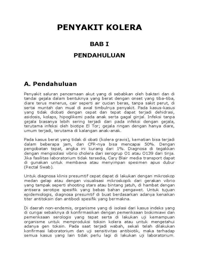 Penyakit Kolera | PDF