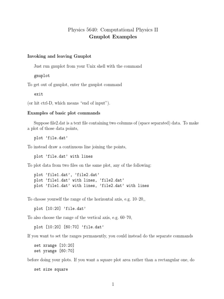 Gnu Plot | PDF | Logarithm | Computer File