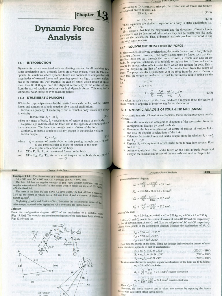 Dynamic Force Analysis Guide | PDF | Force | Rotation Around A Fixed Axis