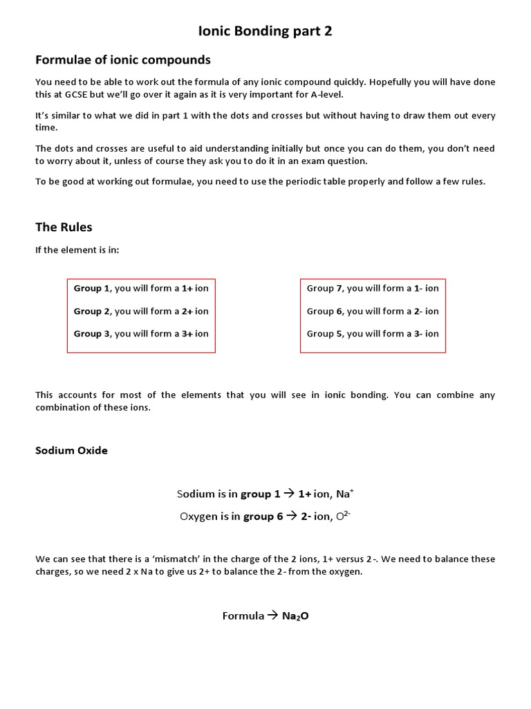 Ionic Compound Formula Calculation Guide | PDF | Ion | Carbonate