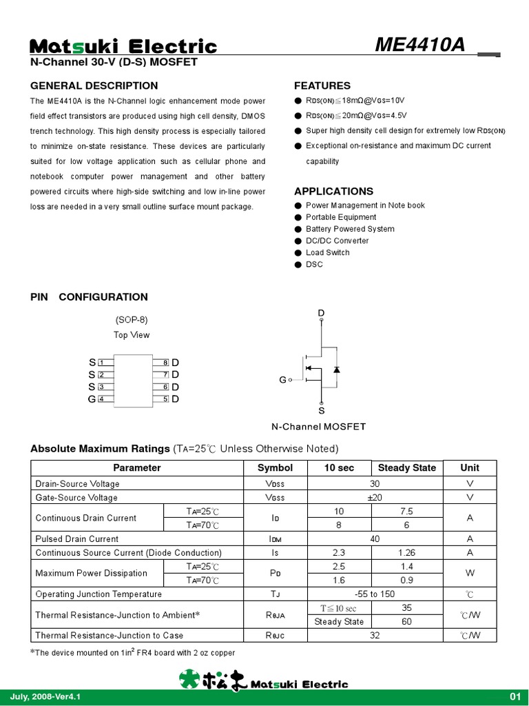 Datasheet PDF | PDF | Mosfet | Field Effect Transistor