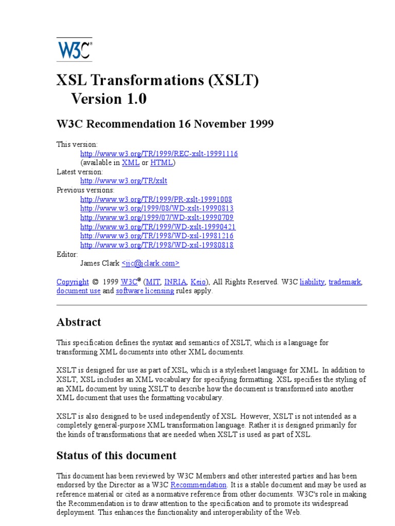 XSL Transformations | PDF | Xslt | X Path