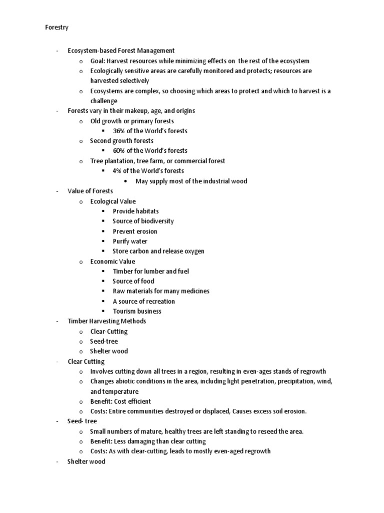 Forestry Notes | PDF | Deforestation | Forests