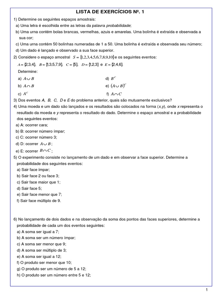 Exercicios_de_Probabilidade.pdf | Probabilidade | Vermelho