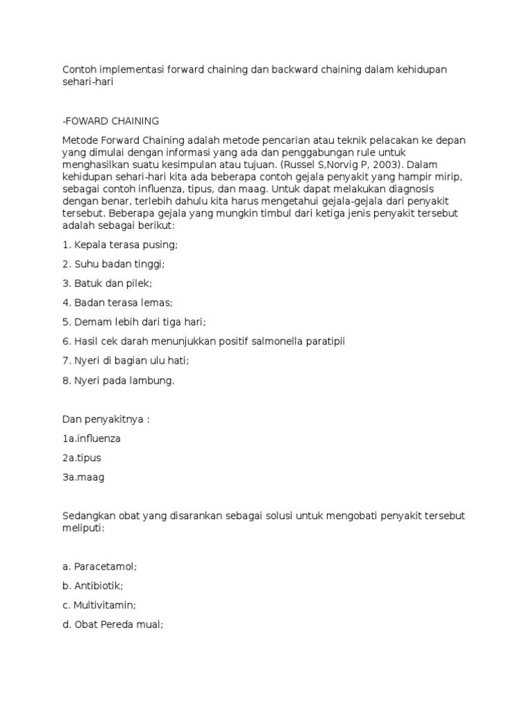 Contoh Implementasi Forward Chaining Dan Backward Chaining Dalam ...