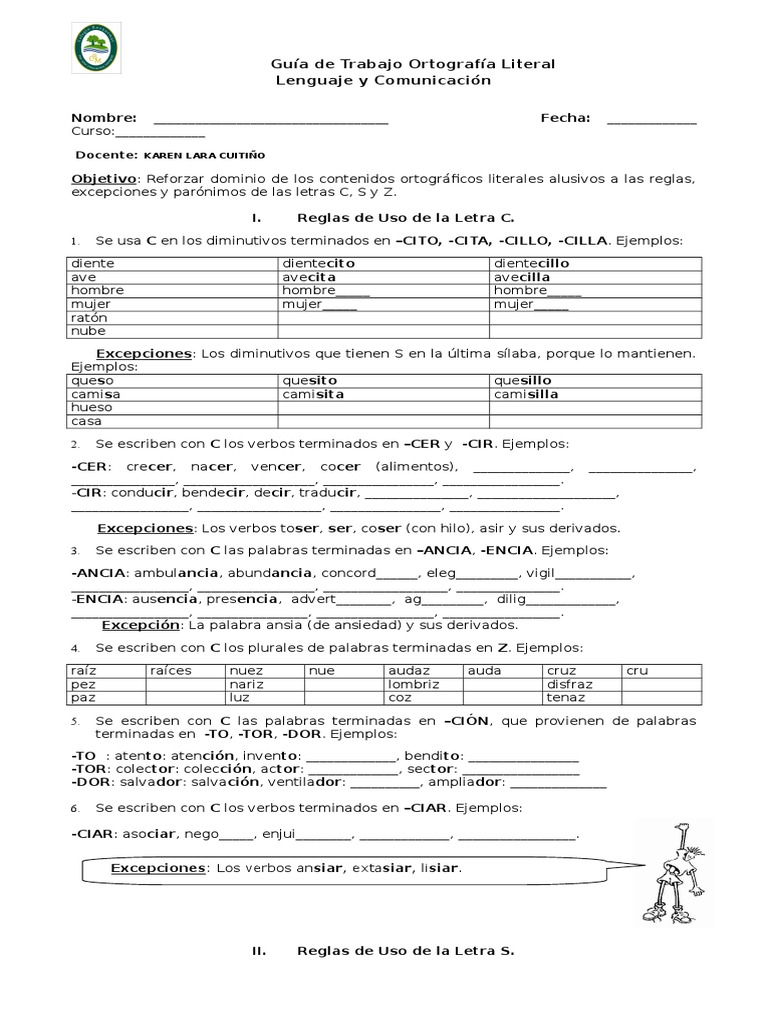 Guia Uso de S C Z | PDF | Relaciones sintácticas | Semántica