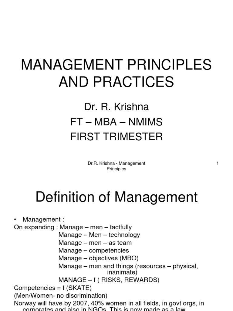 Management Principles and Practices | PDF | Motivation | Motivational