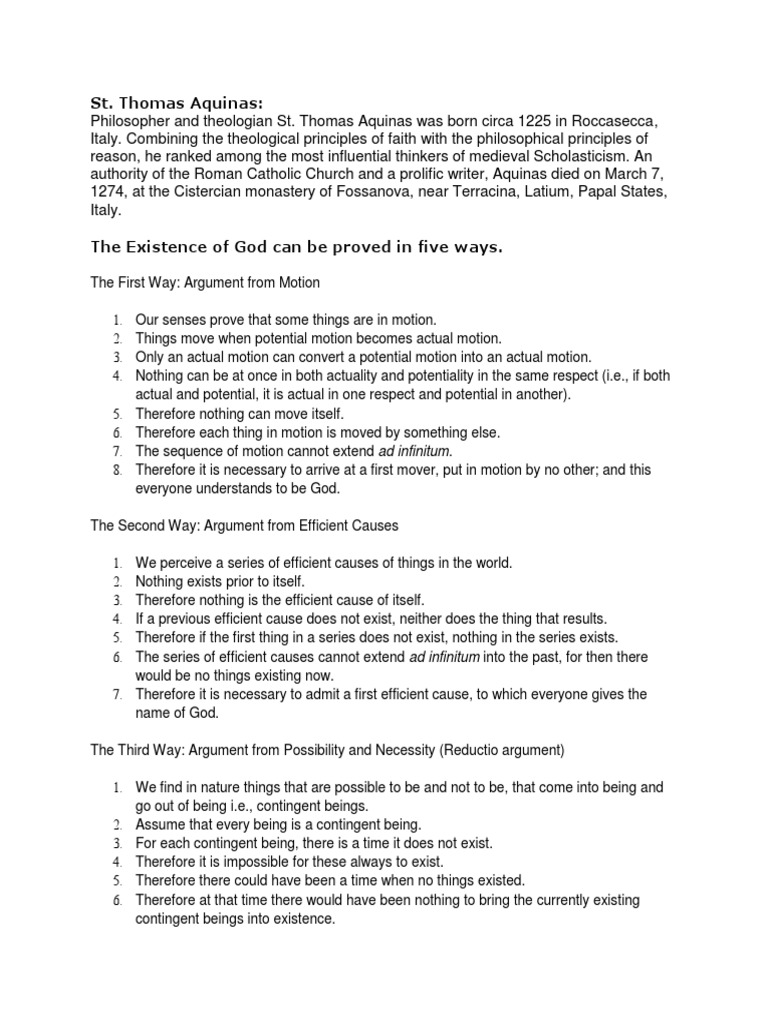 Thomas Aquinas Pdf Thomas Aquinas Theism