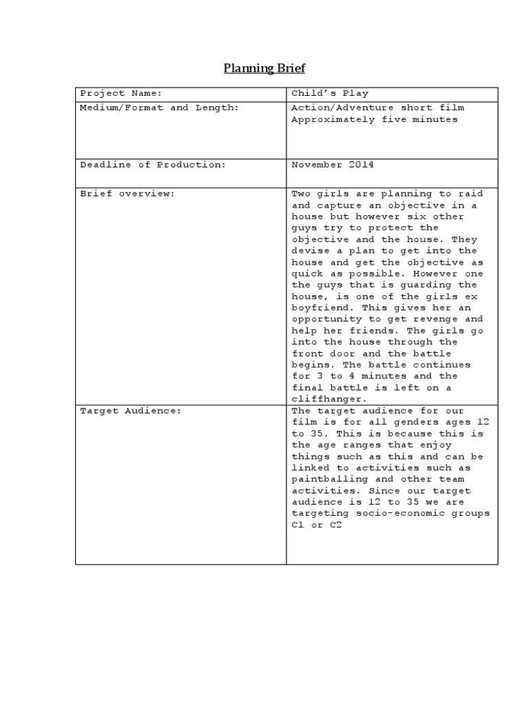 Planning Brief New | PDF | Leisure
