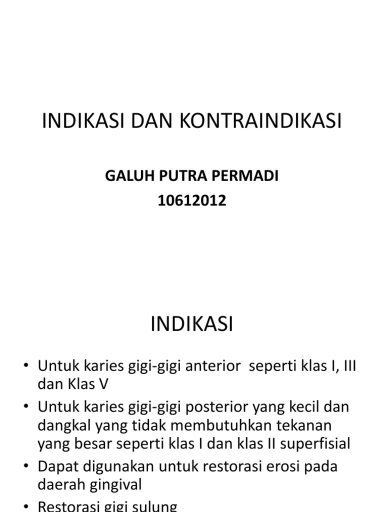 Indikasi Dan Kontraindikasi | PDF