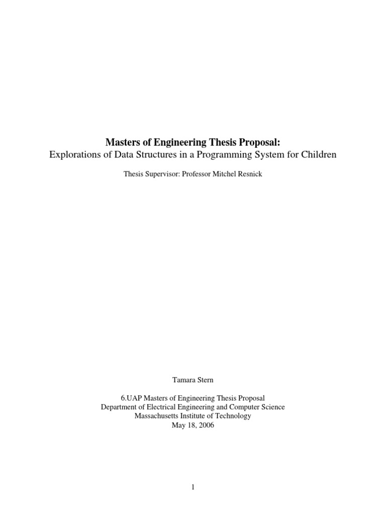 Masters of Engineering Thesis Proposal | PDF | Scratch (Programming Language) | Variable ...