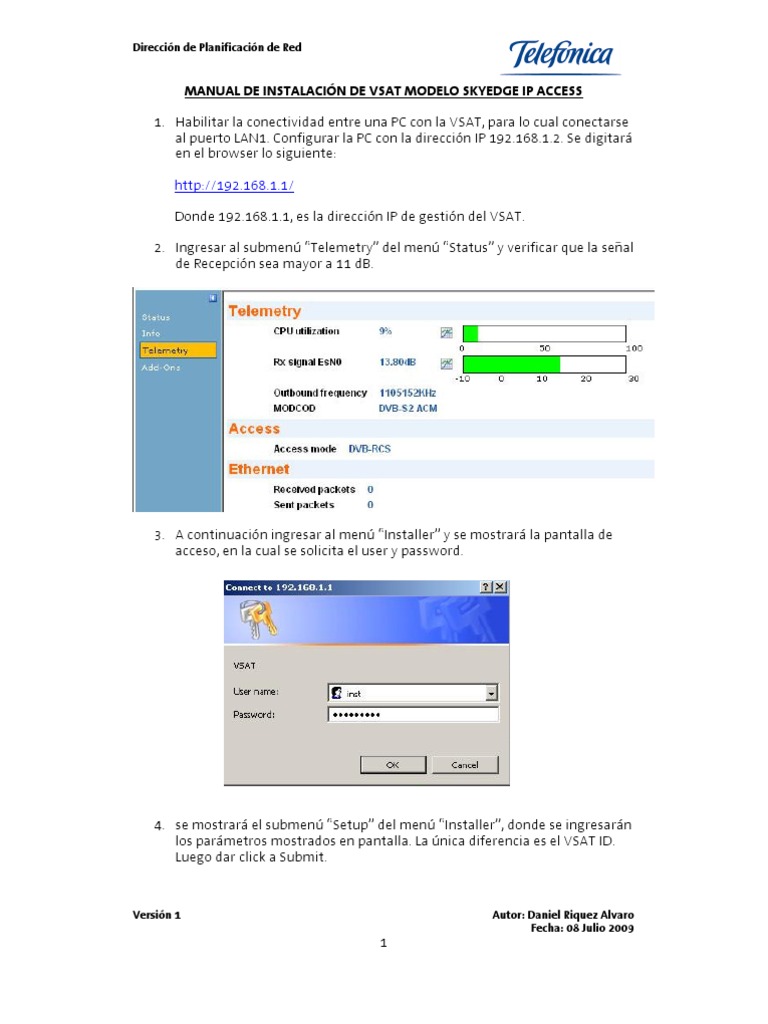 Instalación de VSAT SkyEdge IP Access | PDF