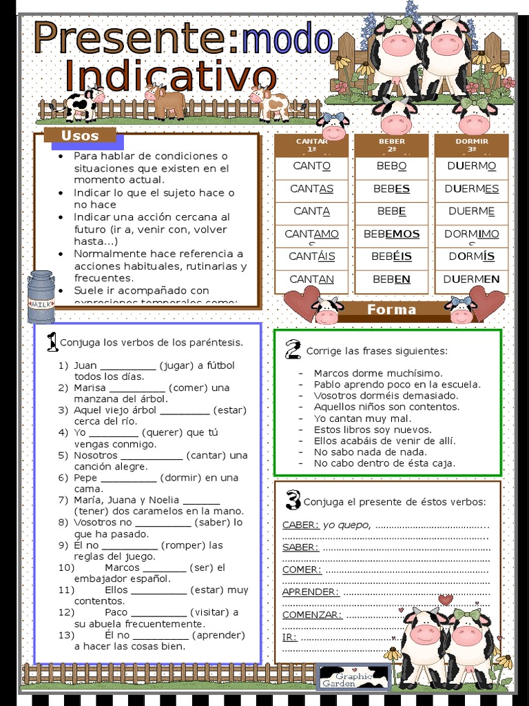 Presente Del Indicativo | PDF | Artes del Lenguaje y Comunicación