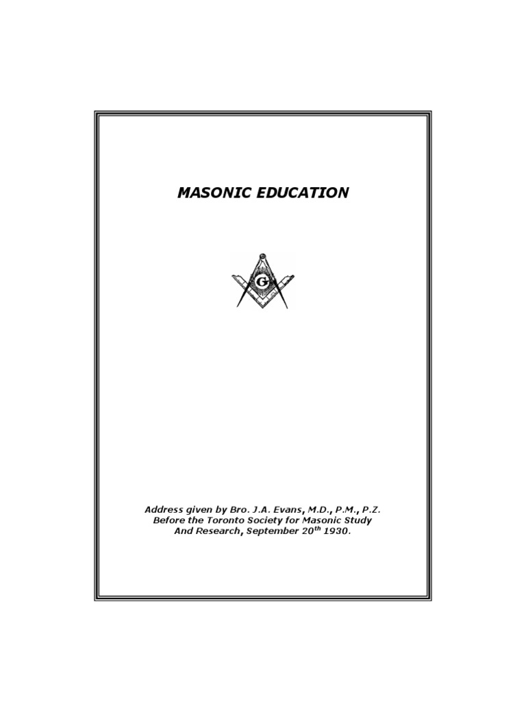 Masonic Education | PDF