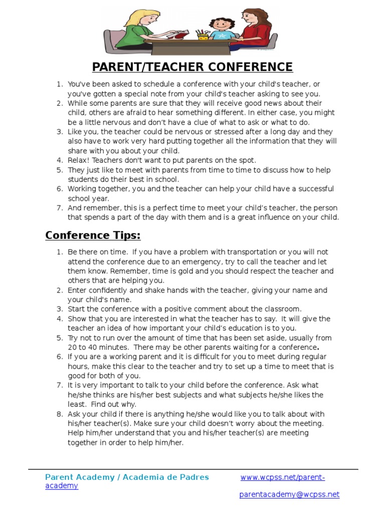 Parent-Teacher Conference Guide | PDF | Cognition | Teachers