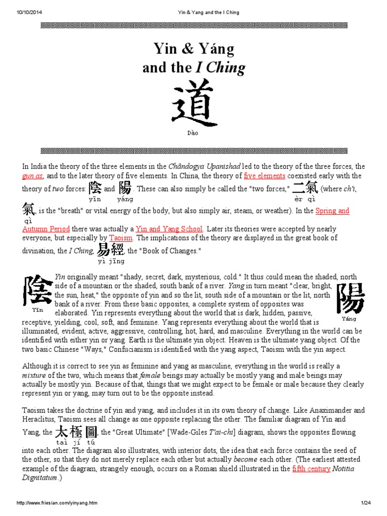 Yin & Yang and The I Ching | PDF | Mandarin Chinese | Yin And Yang