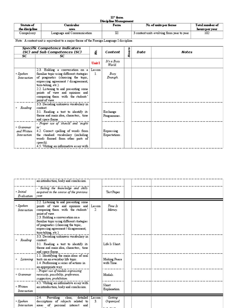 11 Form Discipline Management Statute of The Discipline Curricular Area ...