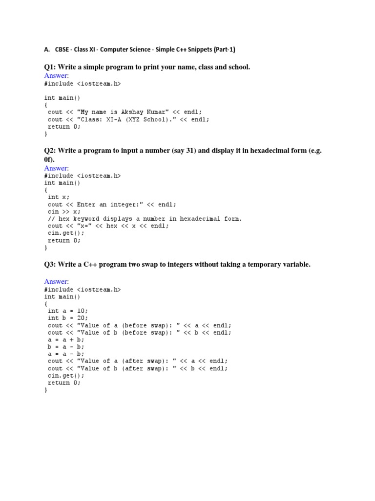 CBSE Class XI Computer Science Notes | PDF | Assembly Language ...