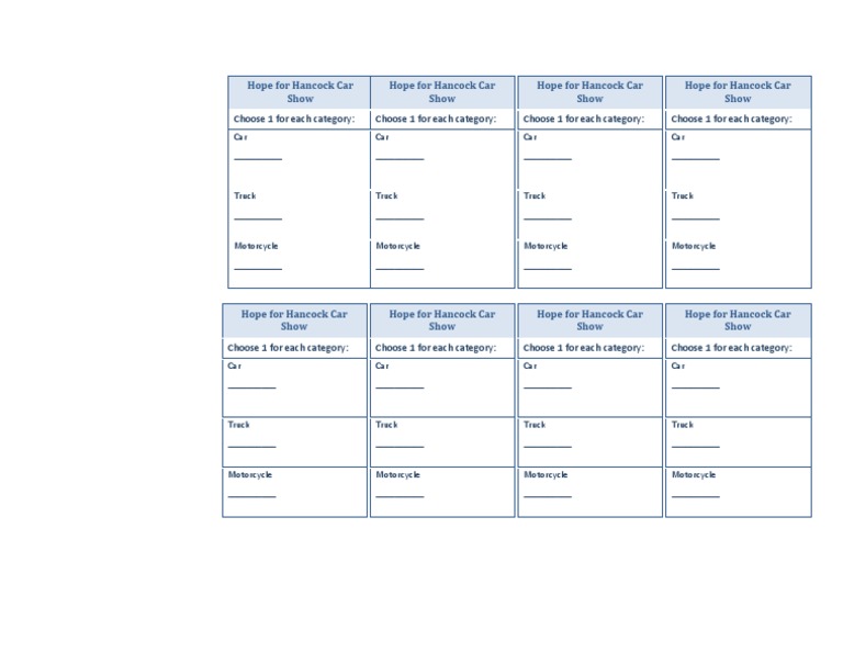 Ballot For Car Show | PDF