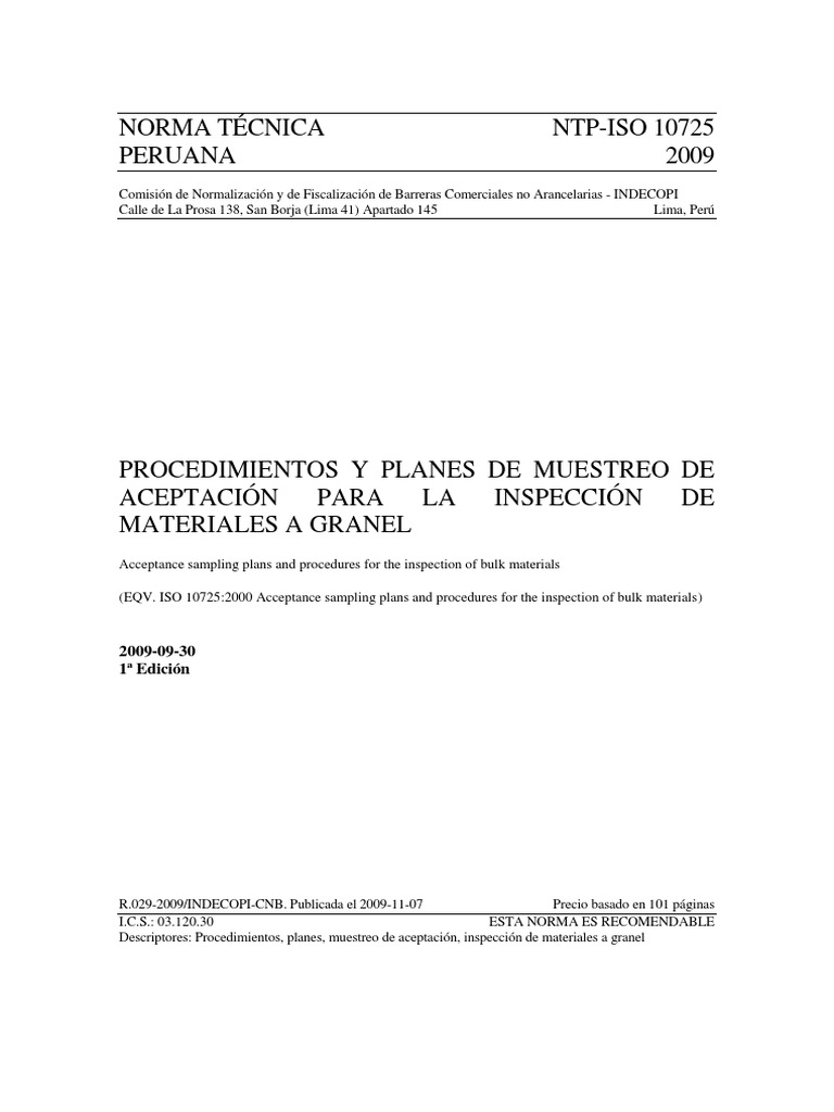 Iso 10725 | PDF | Muestreo (Estadísticas) | Desviación Estándar