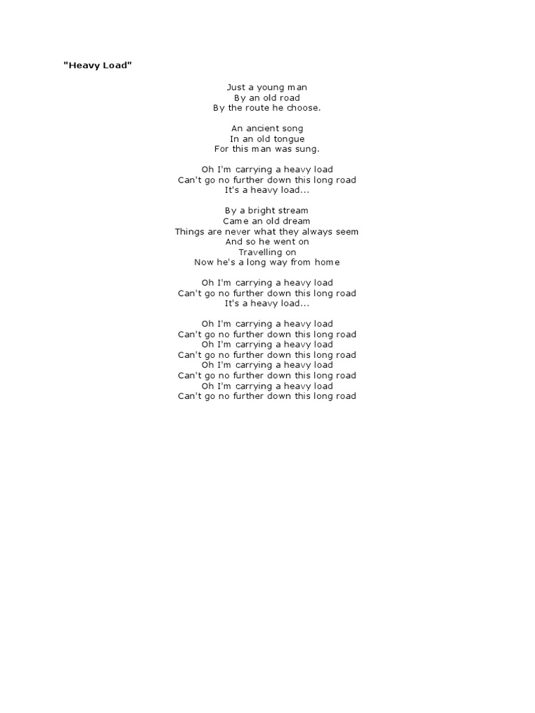 Heavy Load | PDF | Poetry