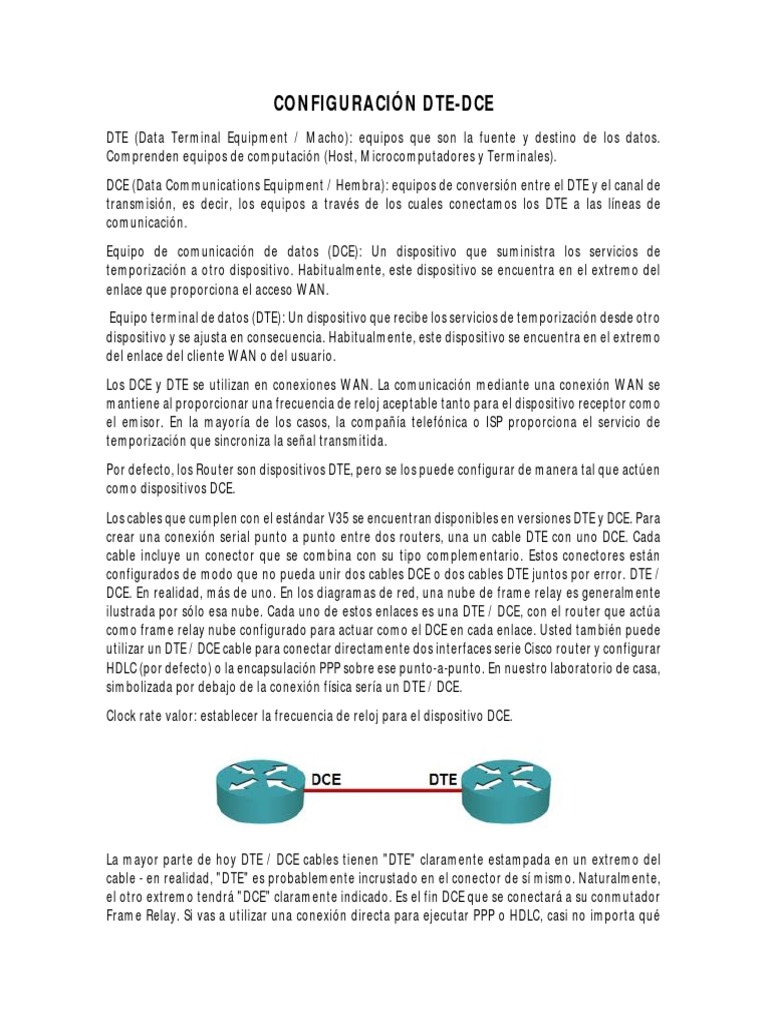 Configuración Dte-Dce PDF | PDF | Red de área amplia | Enrutador (Computación)