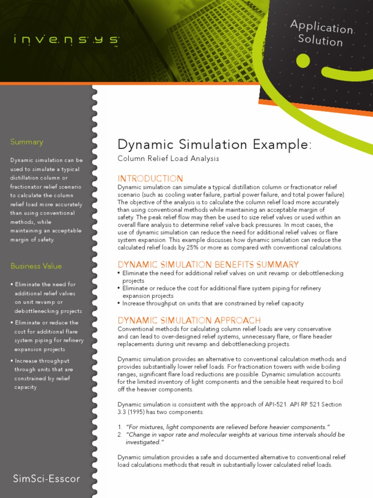 Dynamic Simulation Example Invensys PDF | PDF | Chemical Process ...