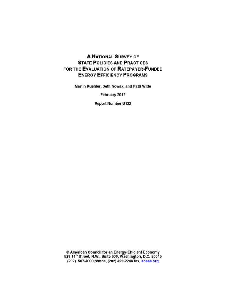 Aceee Report U122 | PDF | Top Down And Bottom Up Design | Program ...