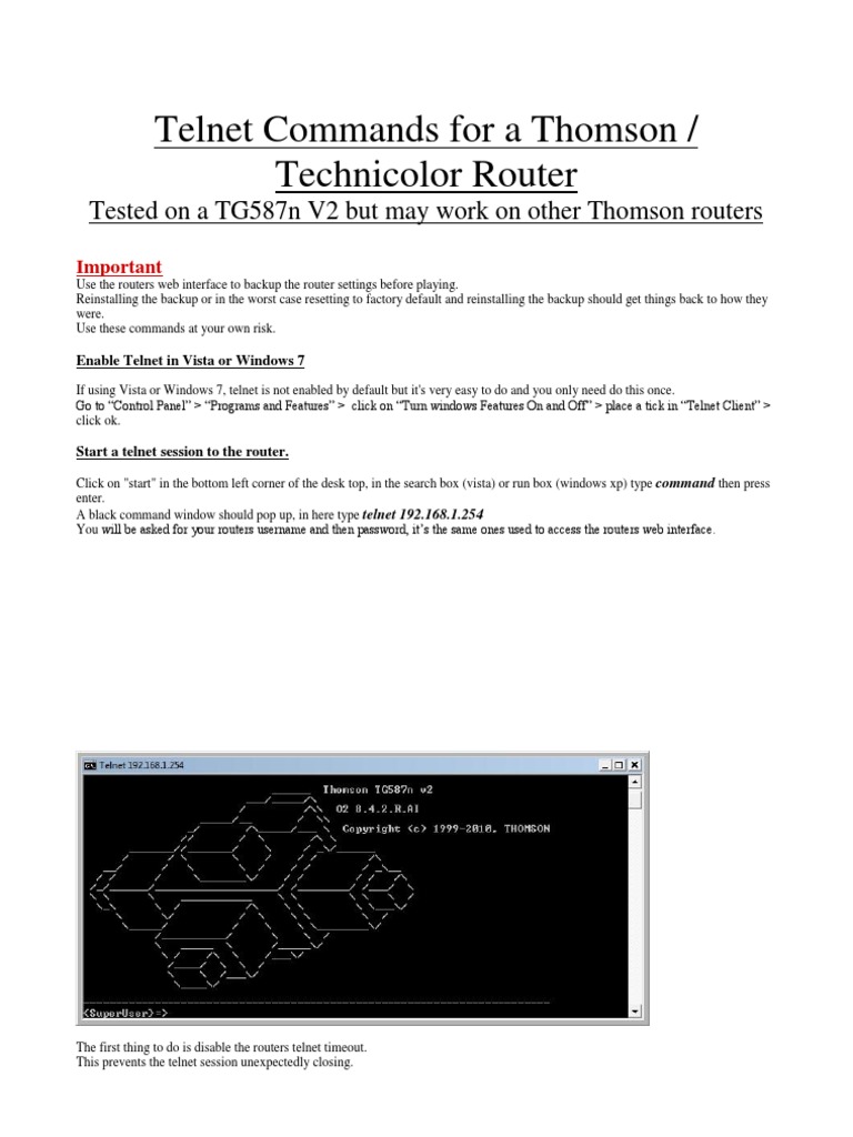 Telnet Commands | PDF | Wireless Lan | Router (Computing)