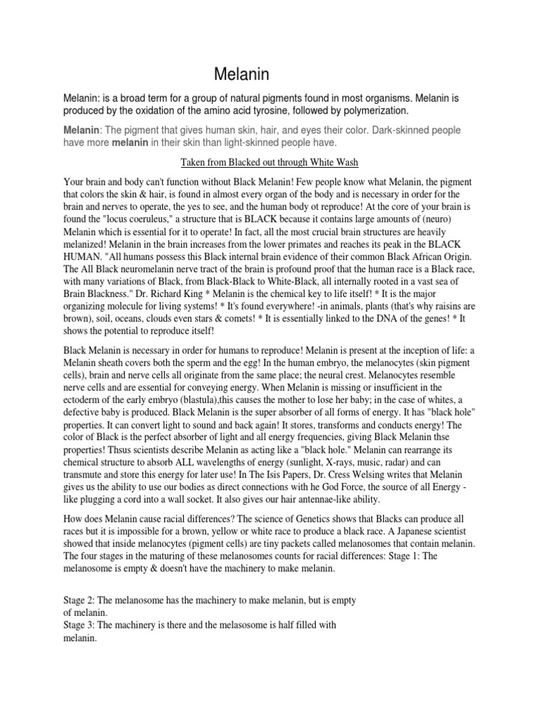 Melanin: Melanin: The Pigment That Gives Human Skin, Hair, and Eyes ...