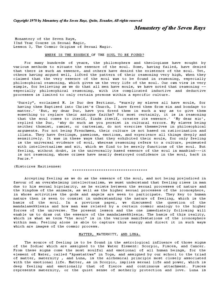 Monastery of The Seven Rays Year 2 Third | PDF | Planets In Astrology ...