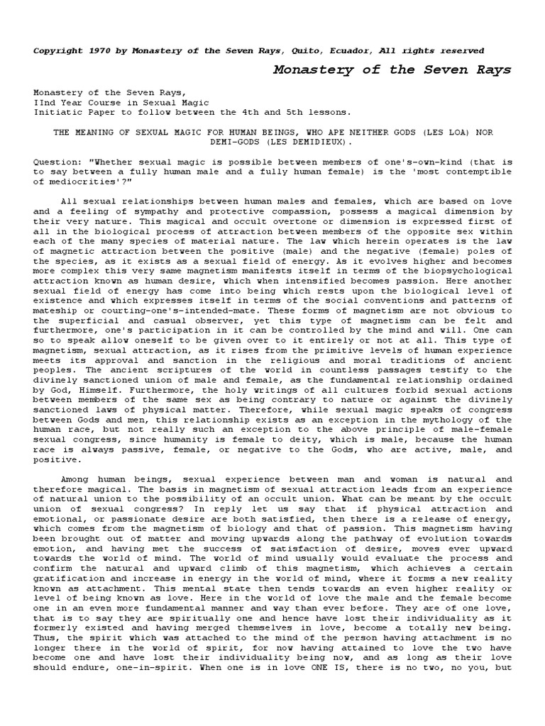 Monastery of The Seven Rays - Year 2 - 4B | PDF | Self | Love